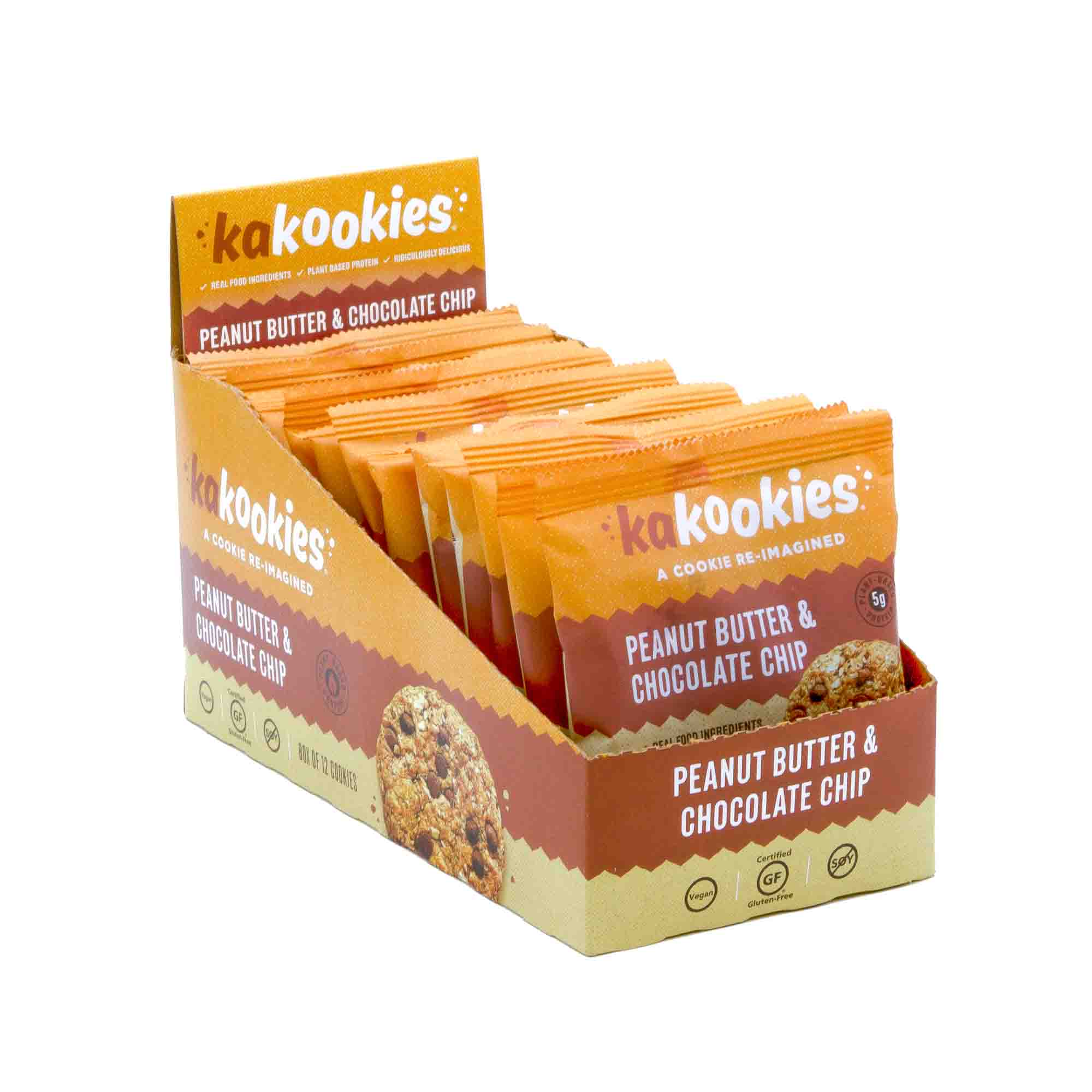 Kakookies Peanut Butter Chocolate Chip - Energy Snack Cookies (Vegan ...